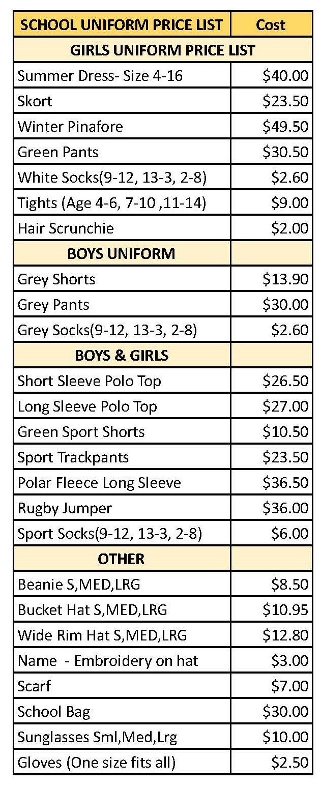 St Peters Bendigo - Uniform Shop